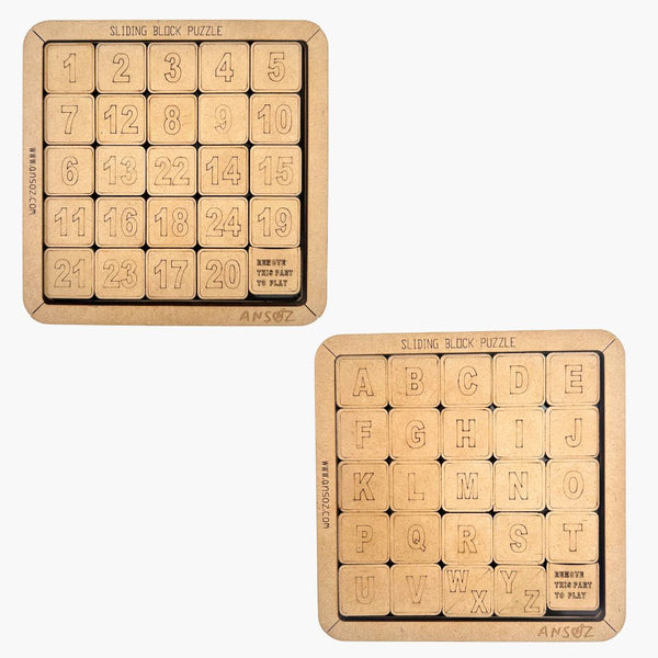 Wooden Sliding Puzzle Combo | Alphabet Board & Number Sliding Puzzle ...