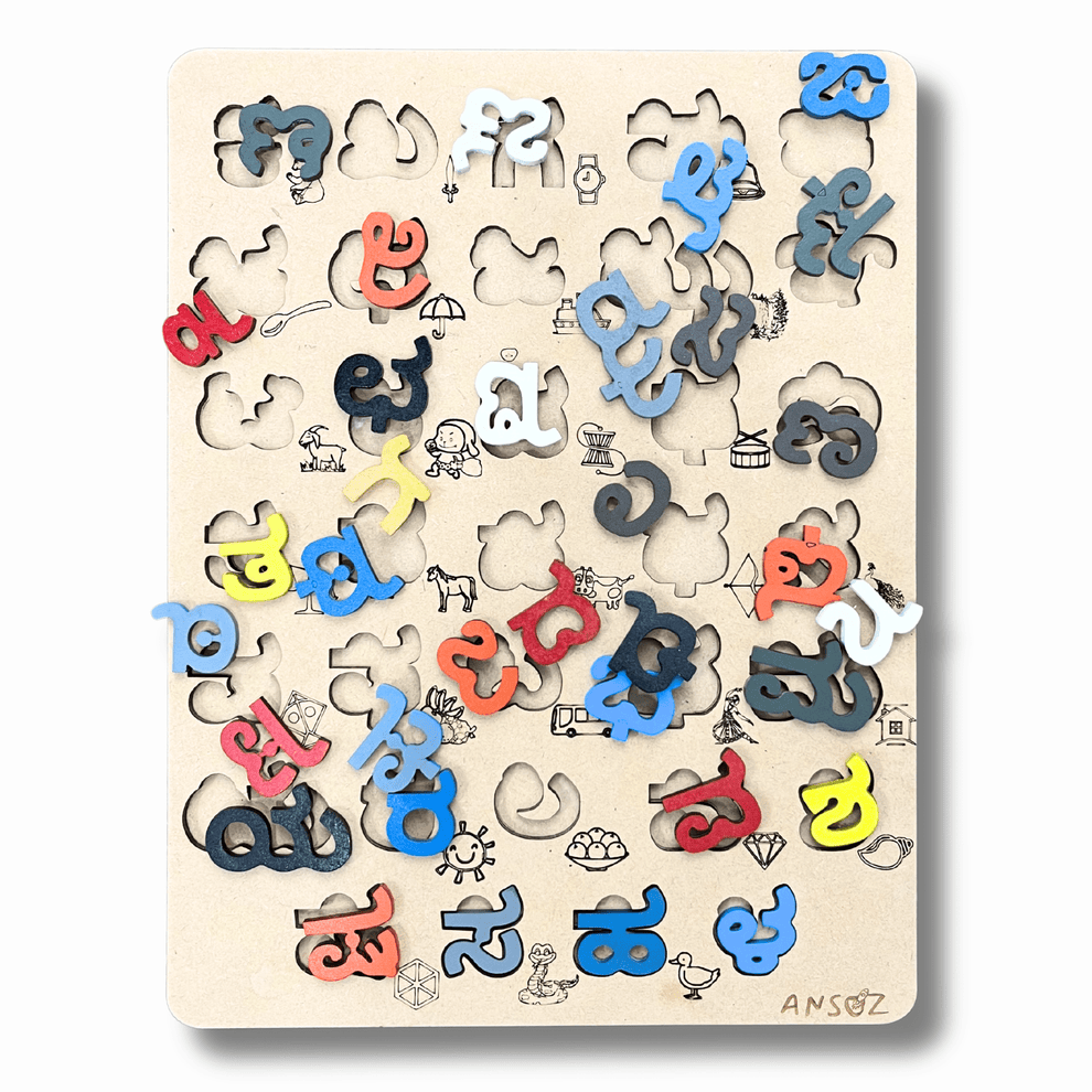 Kannada Alphabets Chart & Kannada Letter Writing Kit for Easy Learning ...